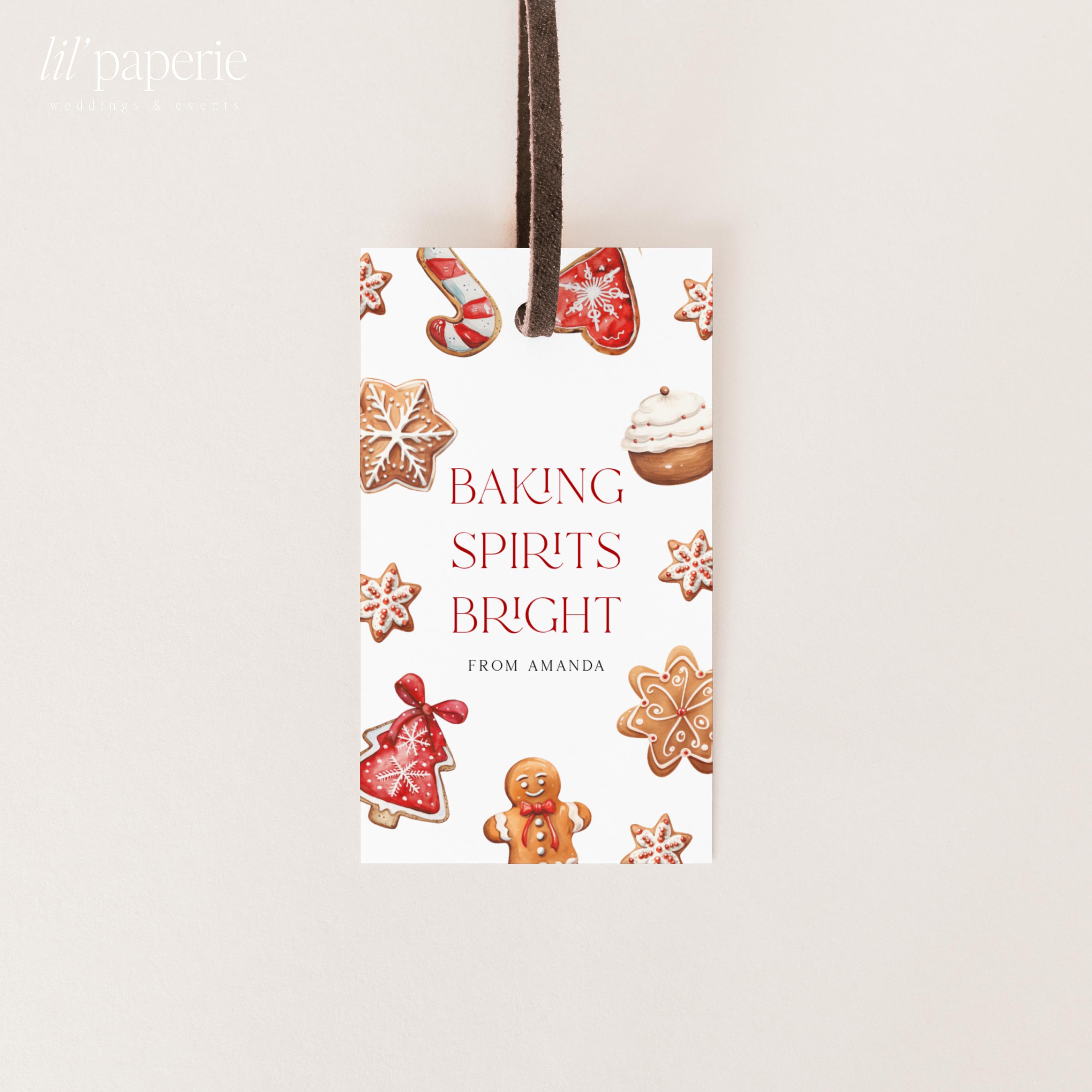 Baking Spirits Bright Tag Template, Printable Christmas Cookies Gift ...