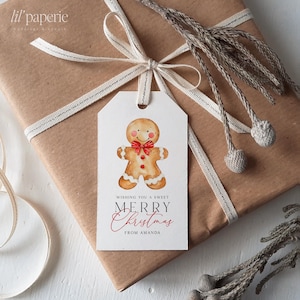 Christmas Gingerbread Man Tag, Printable Cookie Christmas Gift Tag ...
