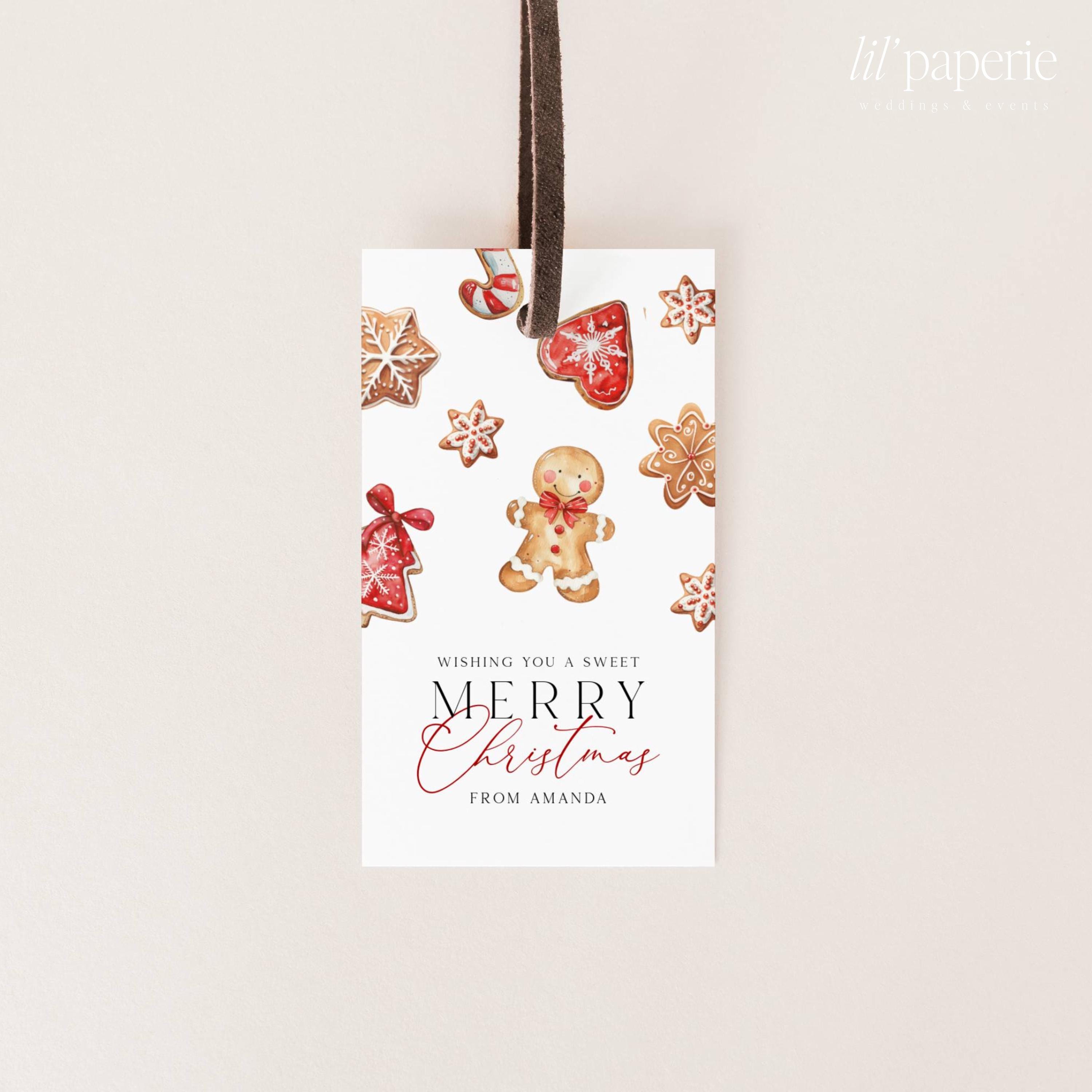 A Sweet Christmas Gift Tag Template, Printable Cookie Christmas Tag ...
