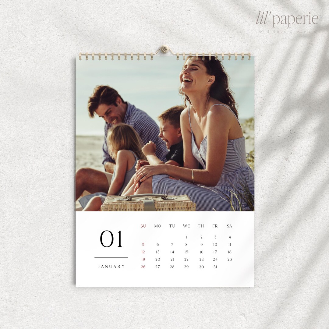 Minimal Photo Calendar Template 2025, 8.5x11 Calendar Template, 2025 ...
