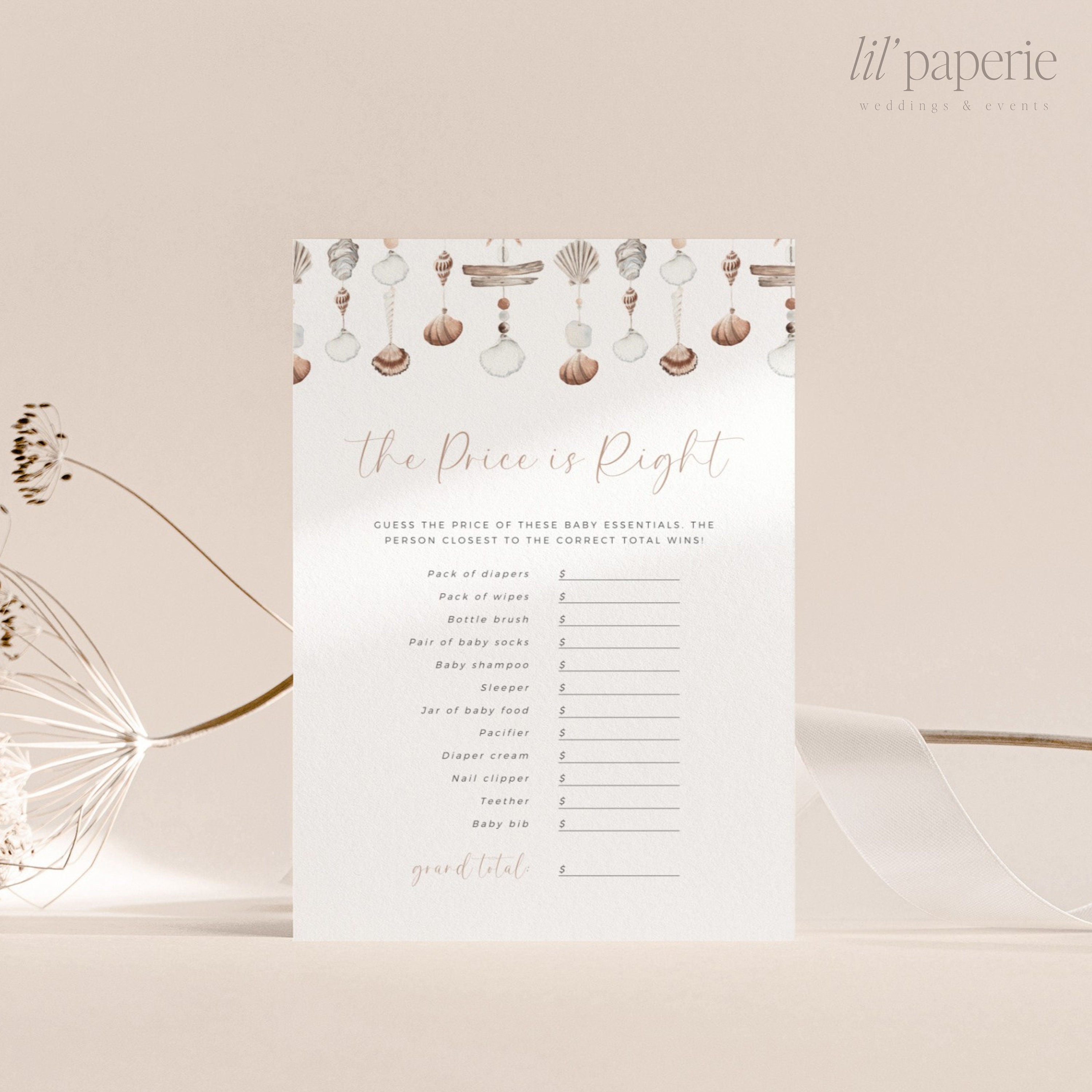 The Price is Right Baby Shower Game, Printable Baby Shower Game ...