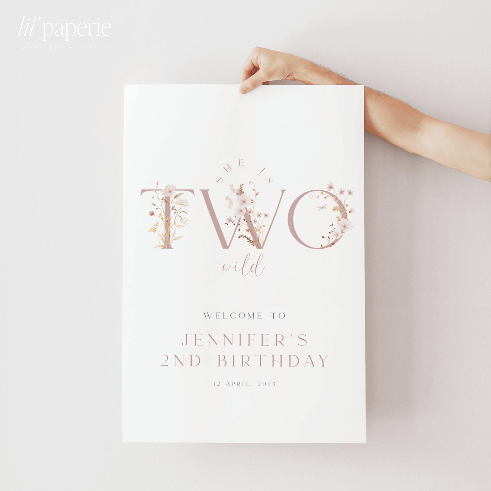 Two Wild Birthday Welcome Sign Template, 2nd Birthday Welcome Board ...