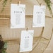 Minimal Greenery Seating Chart Cards Template, Printable Botanical ...
