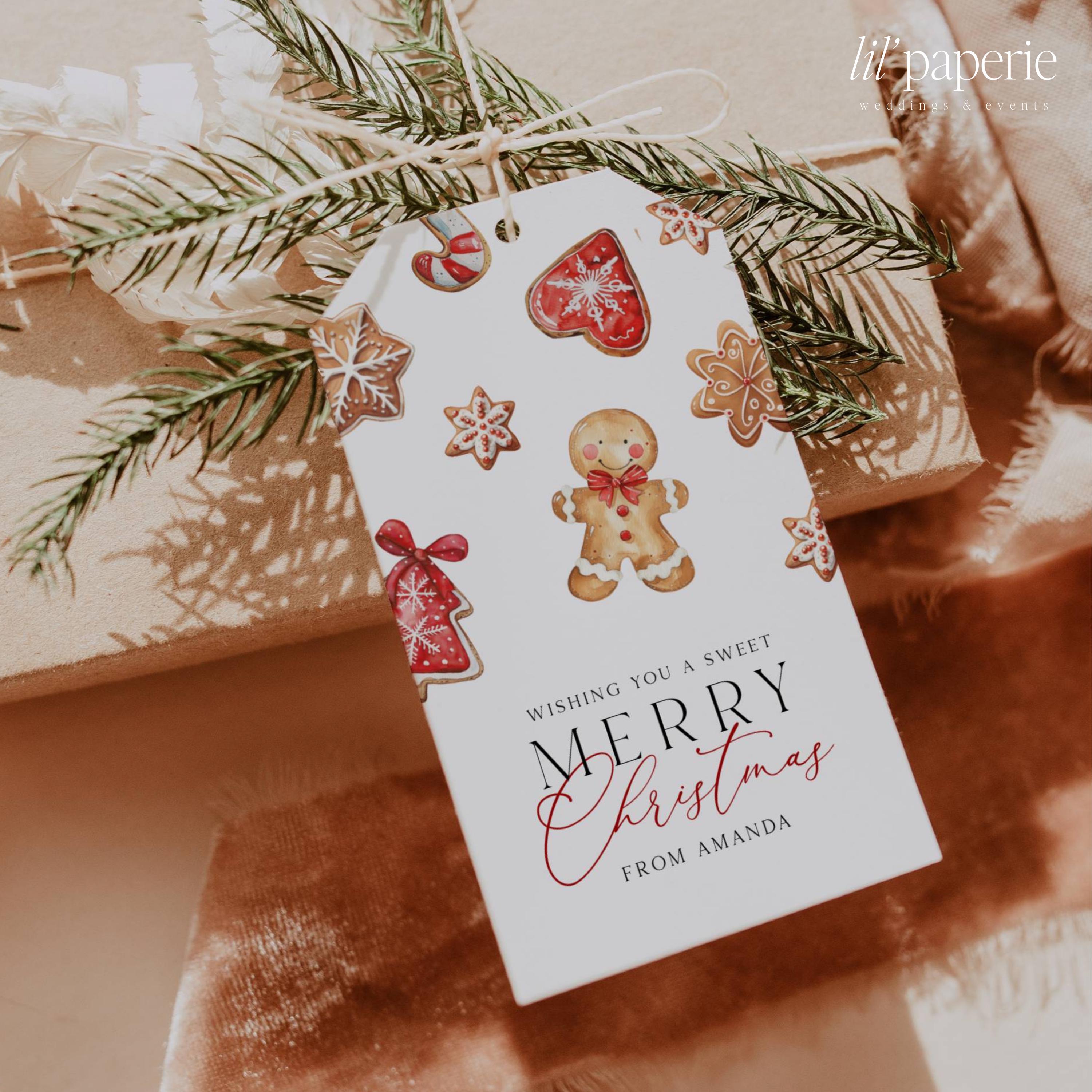 A Sweet Christmas Gift Tag Template, Printable Cookie Christmas Tag ...