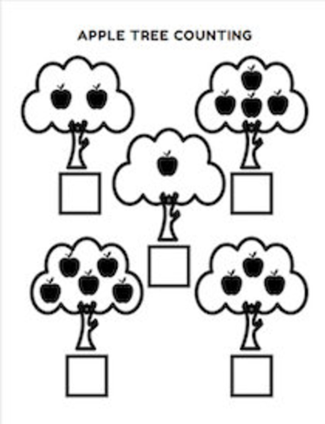 Apple Tree Counting Printable PDF - Etsy