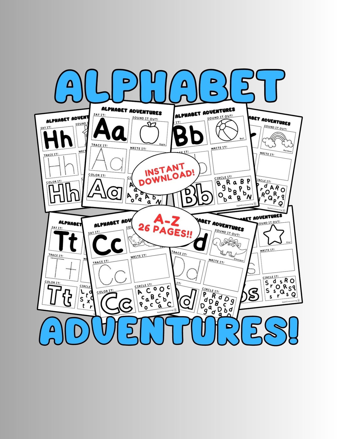 Alphabet Adventures Abcs A-Z Worksheets Preschool - Etsy