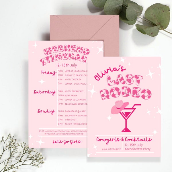 Last Rodeo Hens Digital Invite - Etsy