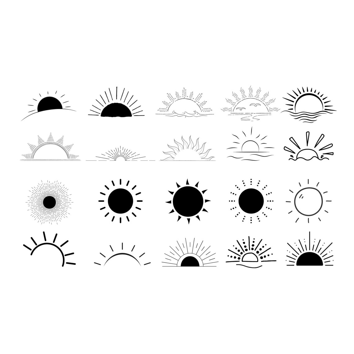 35 Sunrise SVG, Sunrise Png, Sunset Svg, Sunset Png, Sunrise Clipart ...