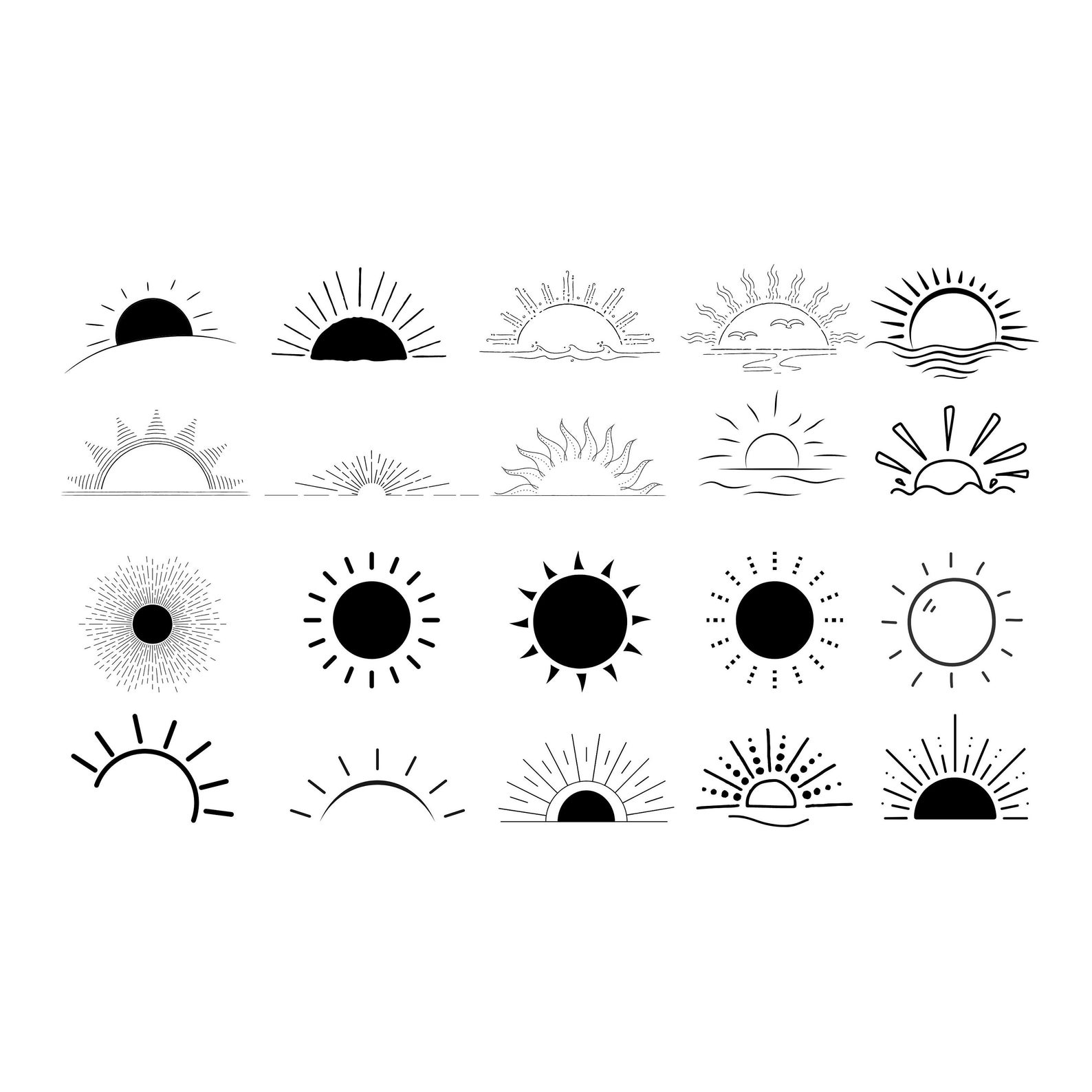 35 Sunrise SVG, Sunrise Png, Sunset Svg, Sunset Png, Sunrise Clipart ...