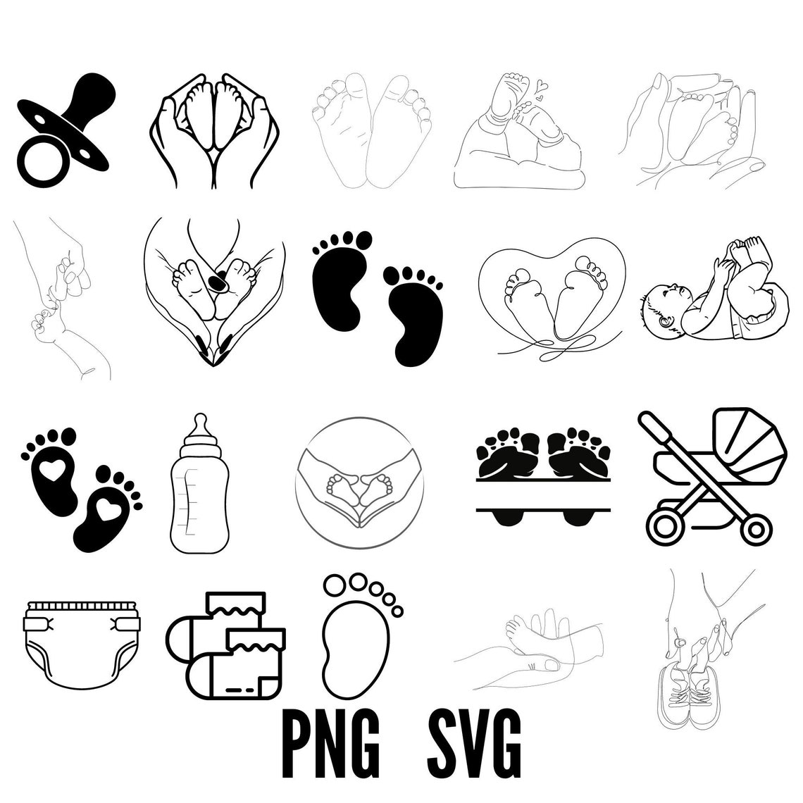Baby Svg Bundle, Baby Shower Svg, Newborn Svg, Birth Announcement, Baby ...