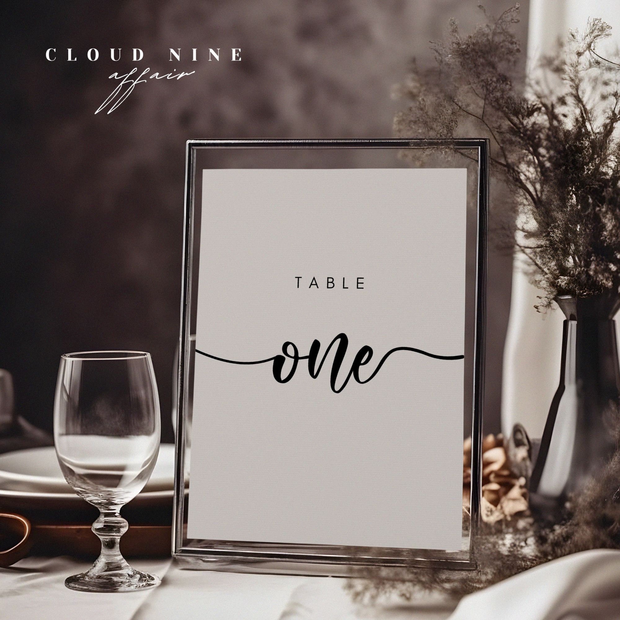 HARPER Oyster Wedding Table Number Card Templates | Canva Editable ...