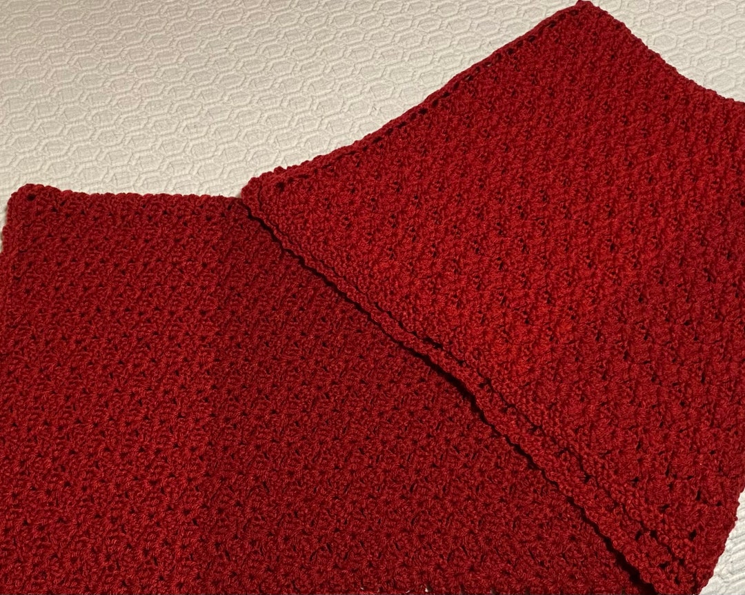 Red Monochromatic Crochet Throw Blanket - Etsy