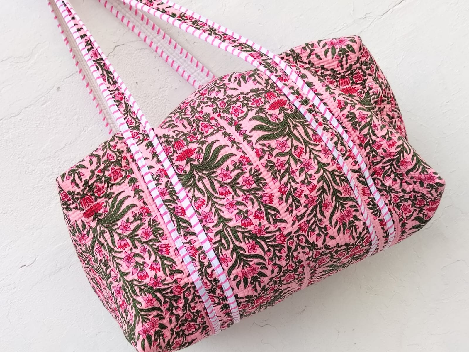 Large Beautiful Cotton Duffle Bags, Block Print Quilted Bag,weekender ...