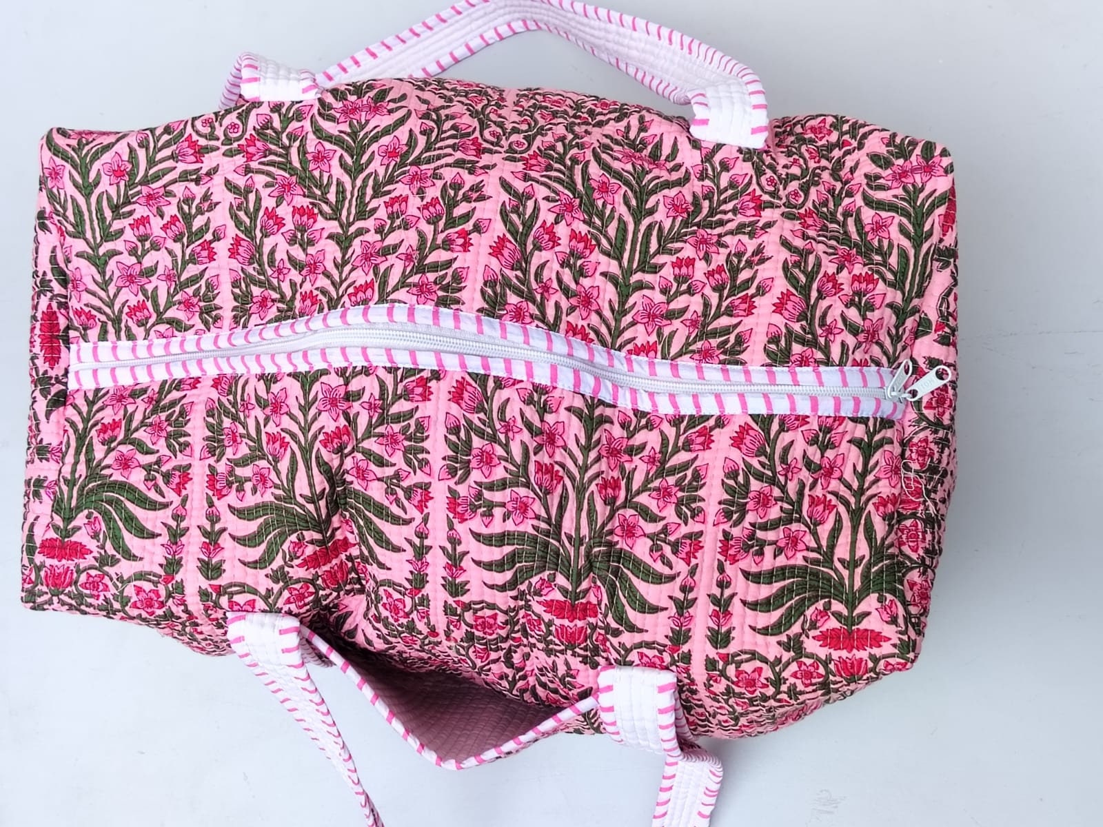 Large Beautiful Cotton Duffle Bags, Block Print Quilted Bag,weekender ...