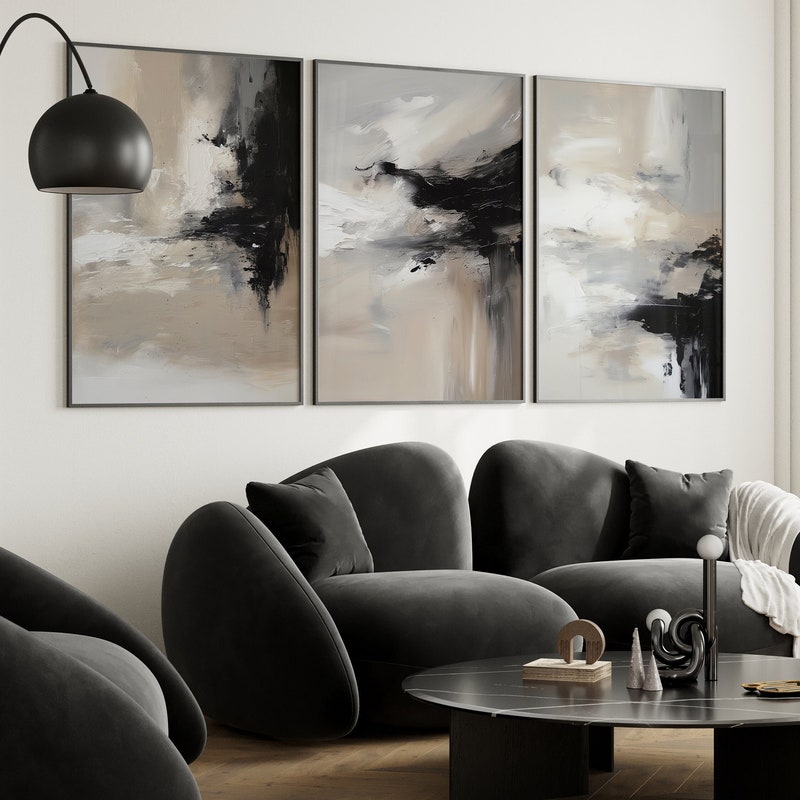 Gray Abstract Art - Etsy