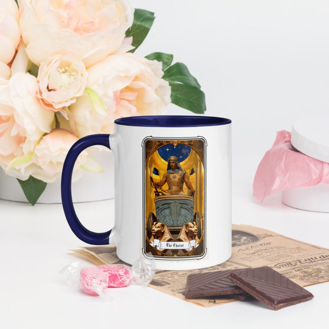 Tarot Card Mug, the Chariot Midnight Blue Interior With Matching Handle ...