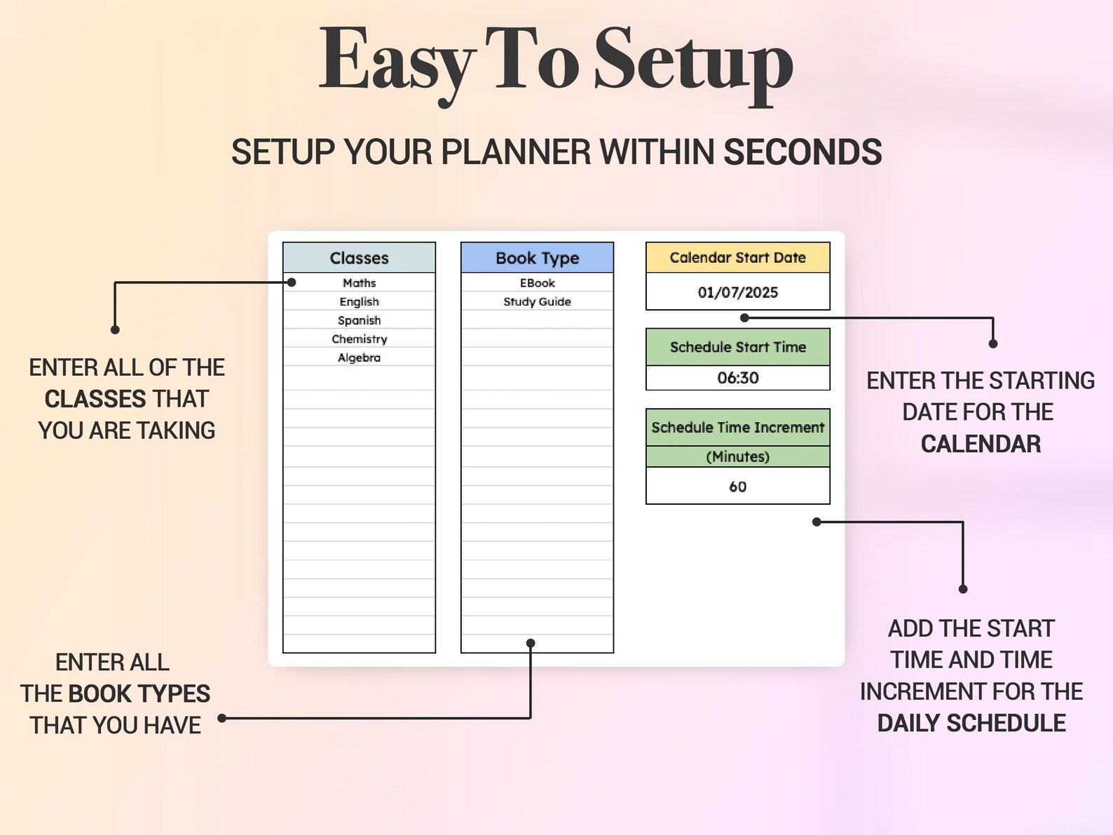 Student Planner Google Sheets Academic Planner Template Assignment ...