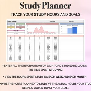 Student Planner Google Sheets Academic Planner Template Assignment Tracker College Planner ...