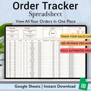Order Tracker Spreadsheet Google Sheets, Small Business Sales Dashboard ...