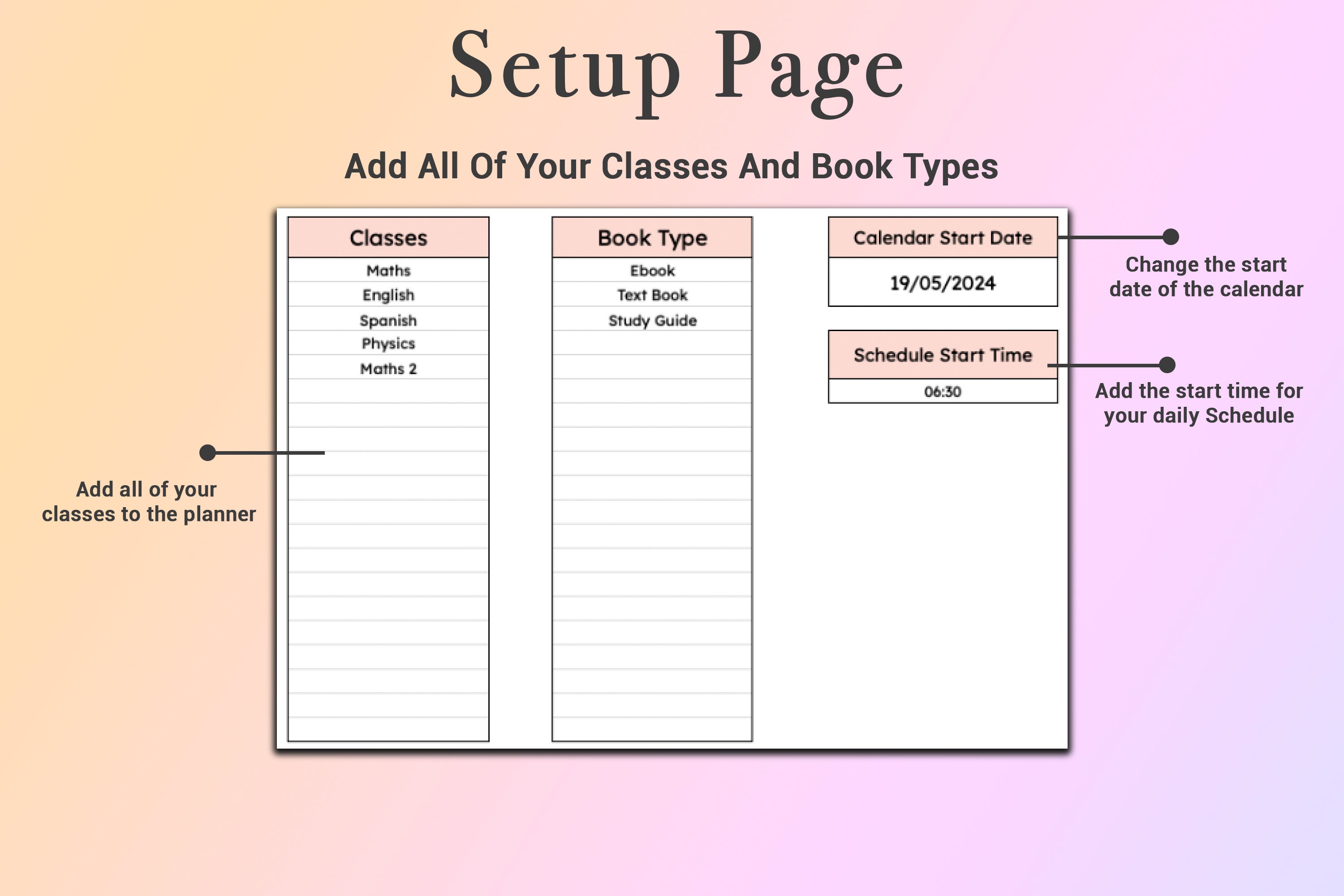 Student Planner Google Sheets Academic Planner Spreadsheet, Assignment ...