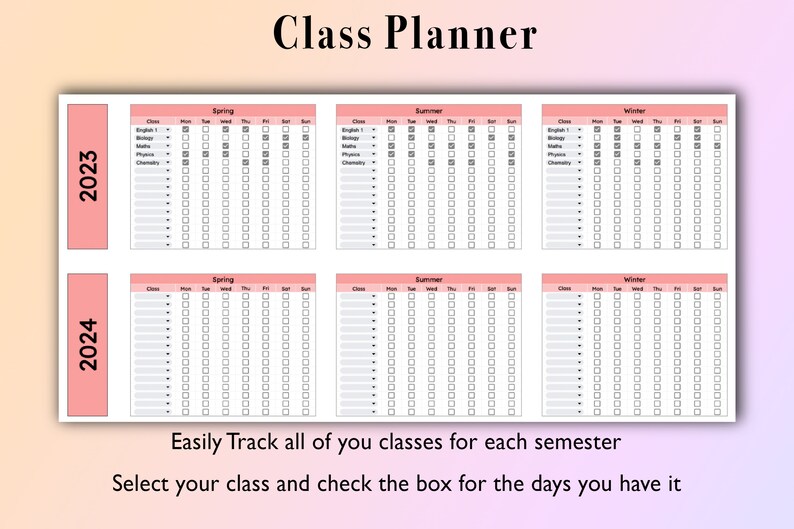 Study Planner Google Sheets Academic Planner Template, Assignment Tracker, College Planner ...