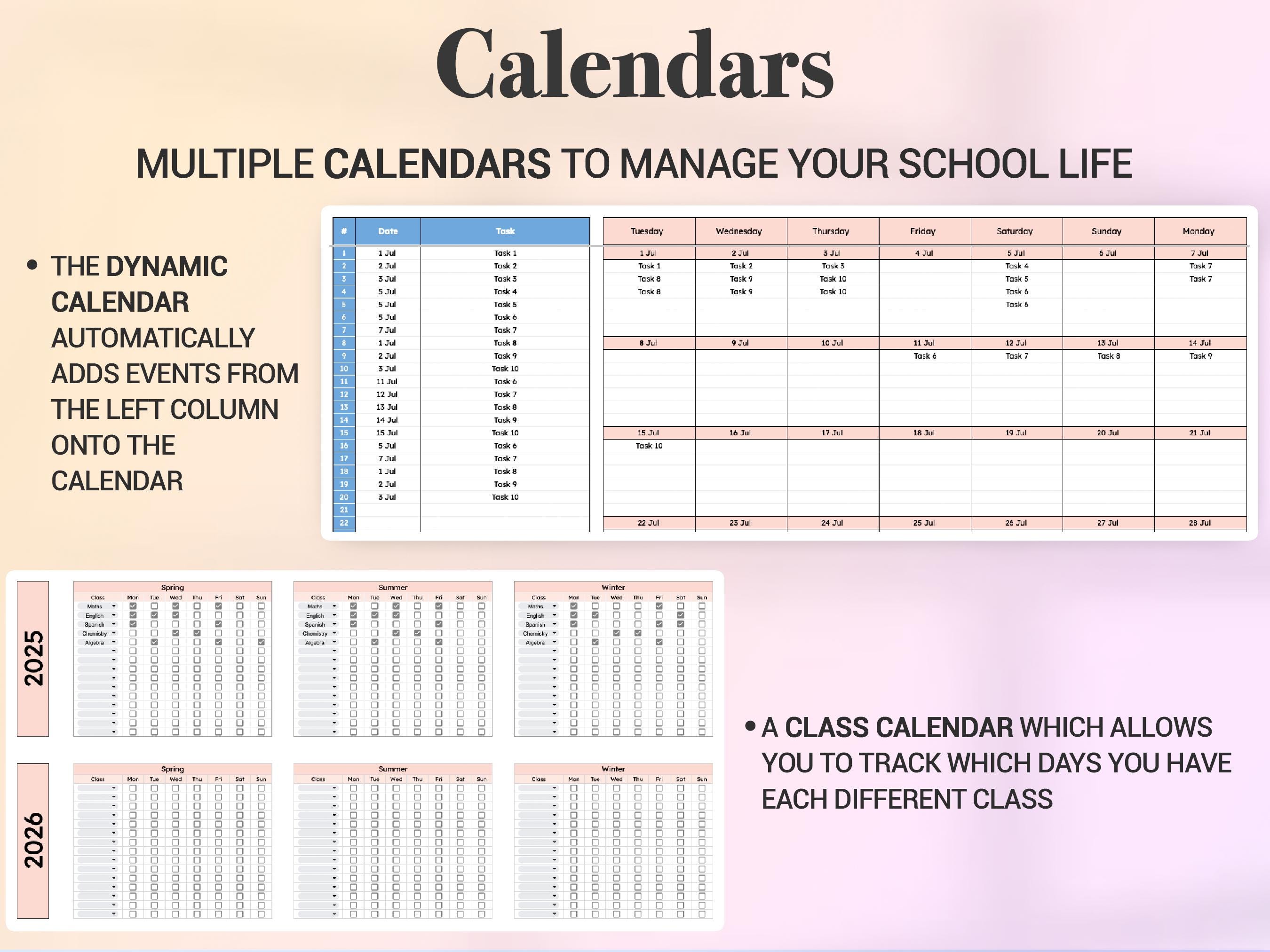Student Planner Google Sheets Academic Planner Template Assignment ...
