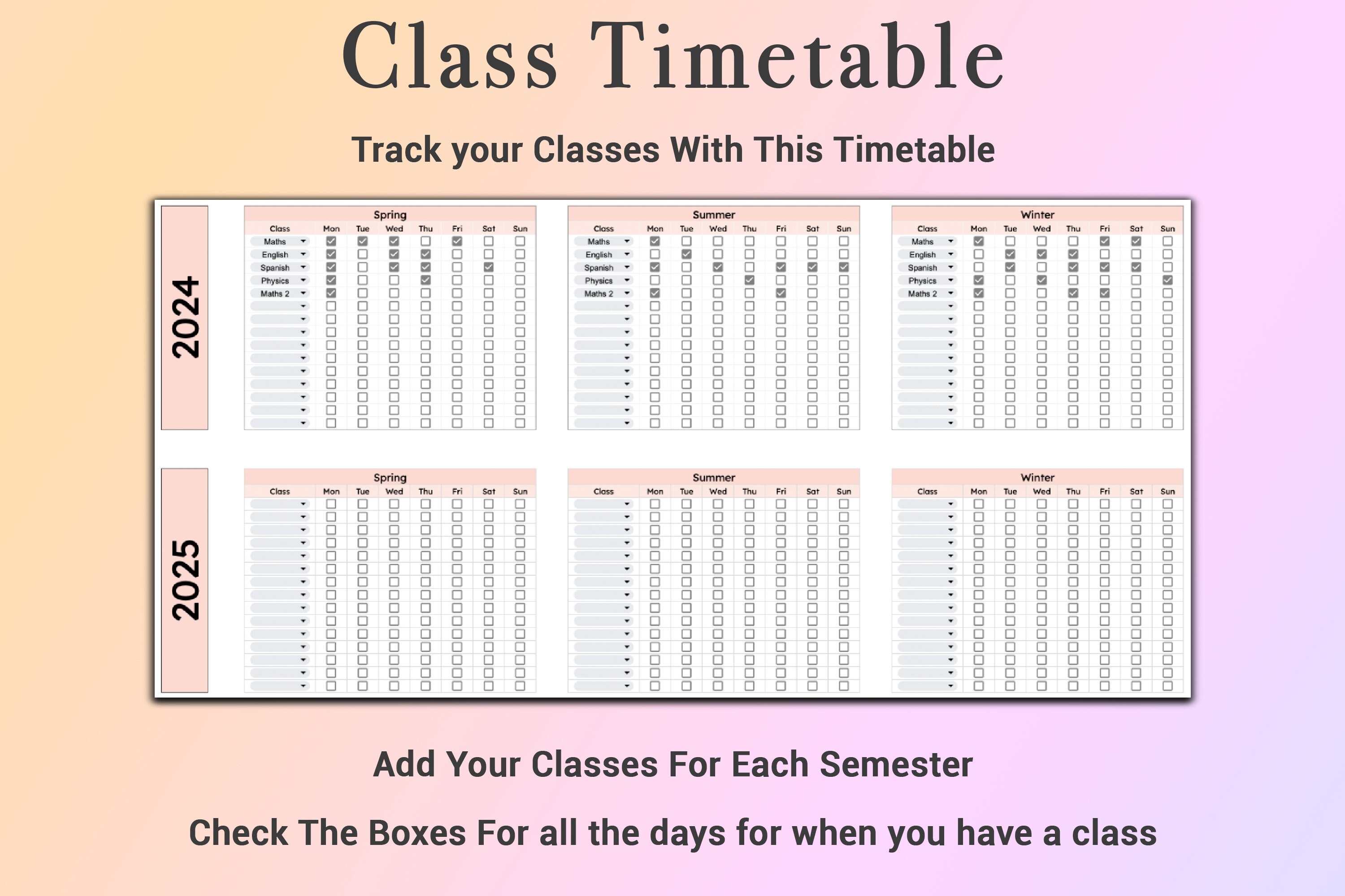 Student Planner Google Sheets Academic Planner Spreadsheet, Assignment ...