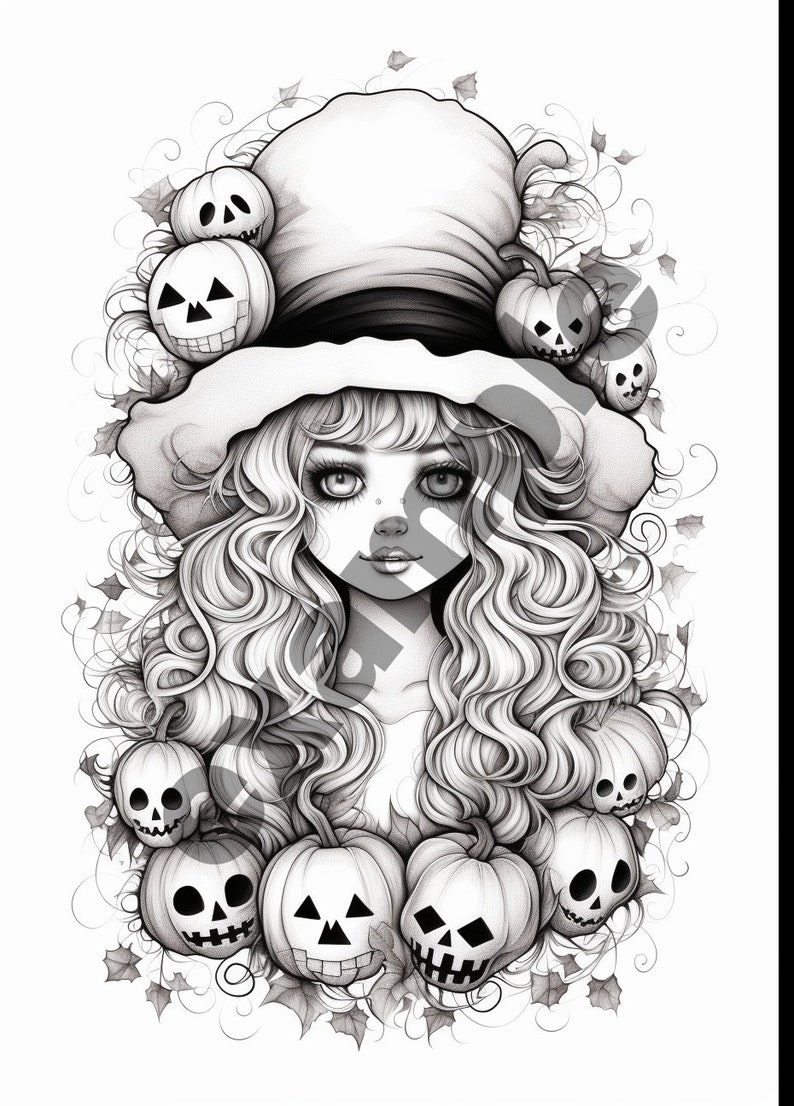 Vintage Halloween Coloring Coloring Pages for Halloween PDF ZIP Costume ...