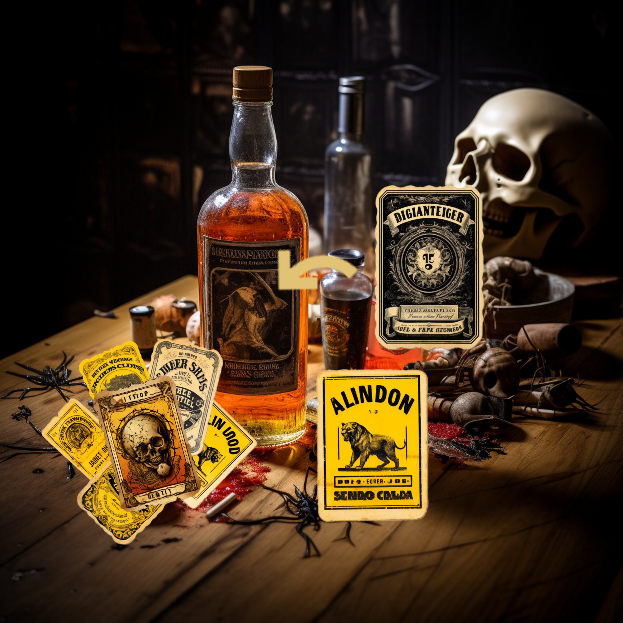 Flower Potion Halloween Potion Labels , Vintage Halloweening Witch ...