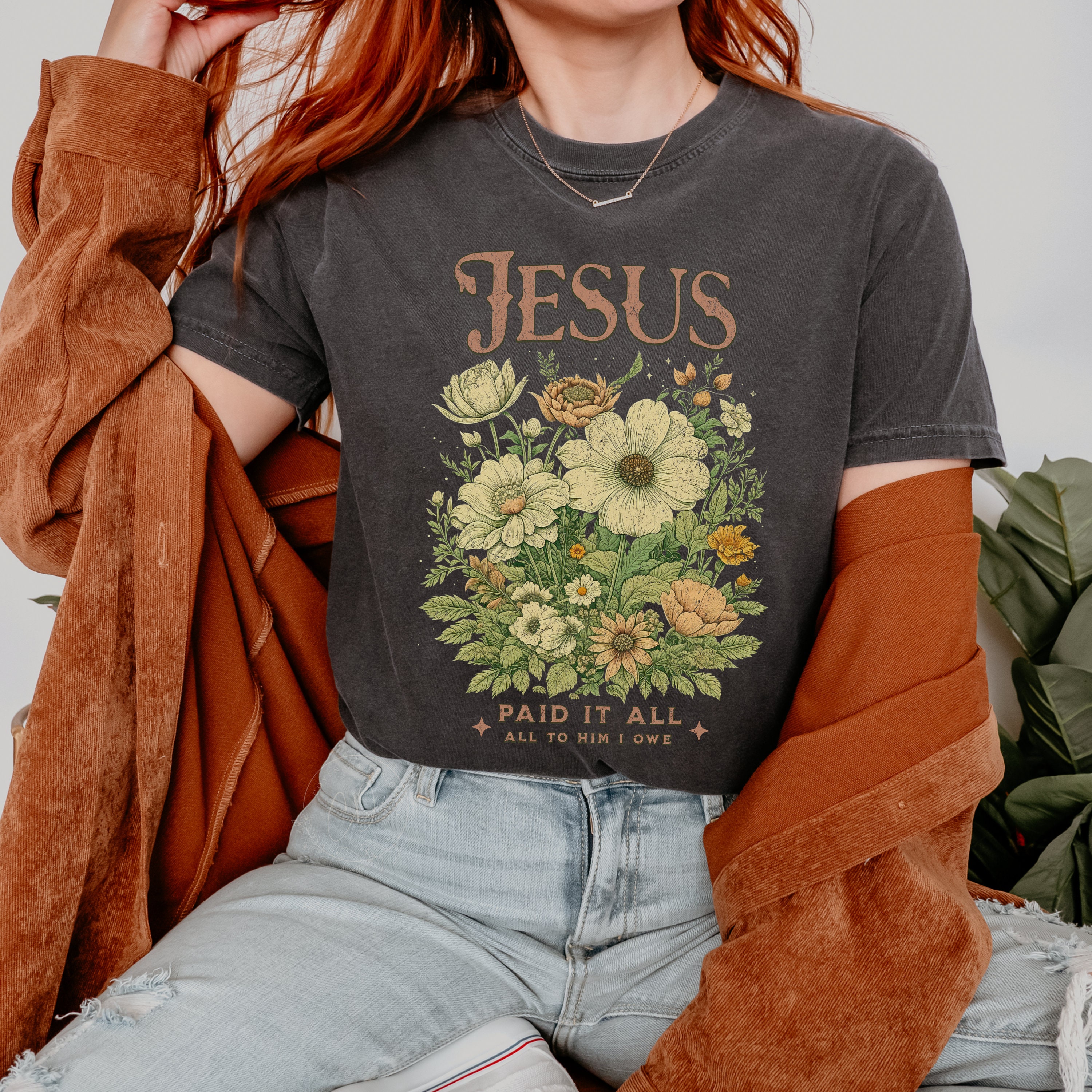 Jesus Floral Vintage Lyric Comfort Colors Unisex T-shirt, Christian ...