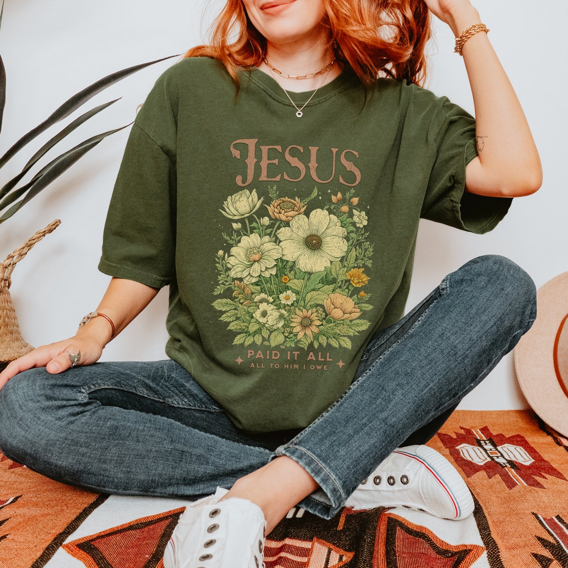 Jesus Floral Vintage Lyric Comfort Colors Unisex T-shirt, Christian ...