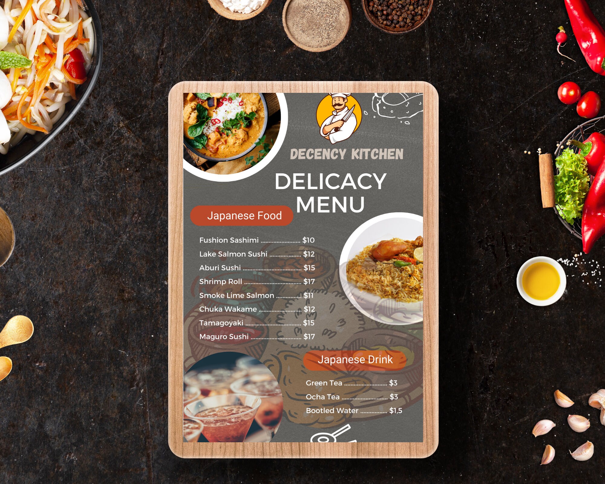 Food Menu Cover Design