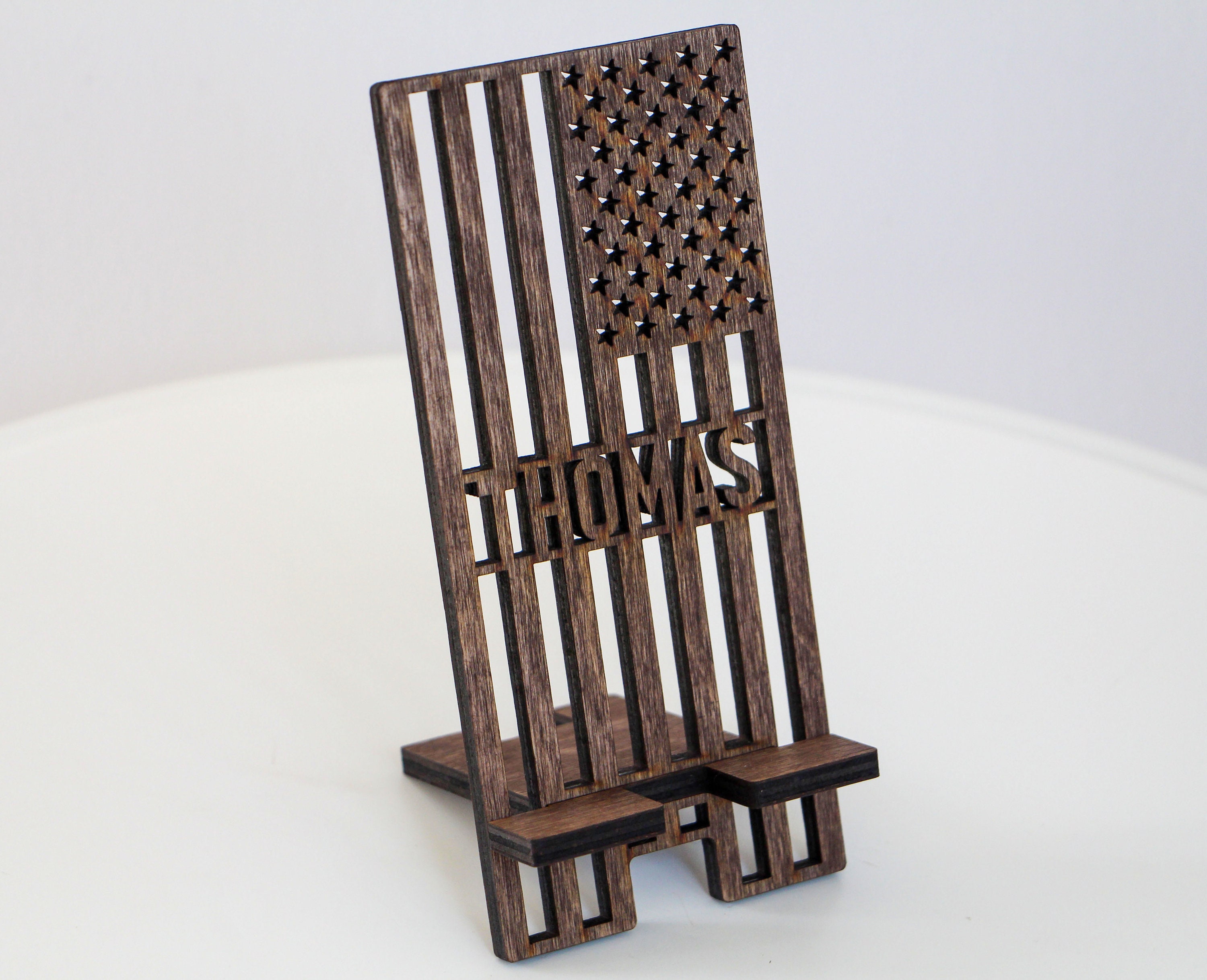 American Flag Phone Holder, Custom Phone Stand, Personalized Phone ...