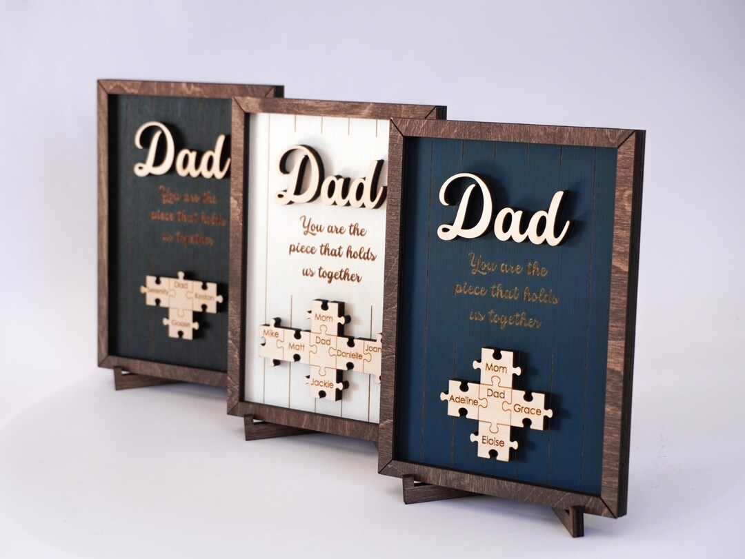 Dad Puzzle Sign Gift for Father's Day, Personalized Gift for Dad ...