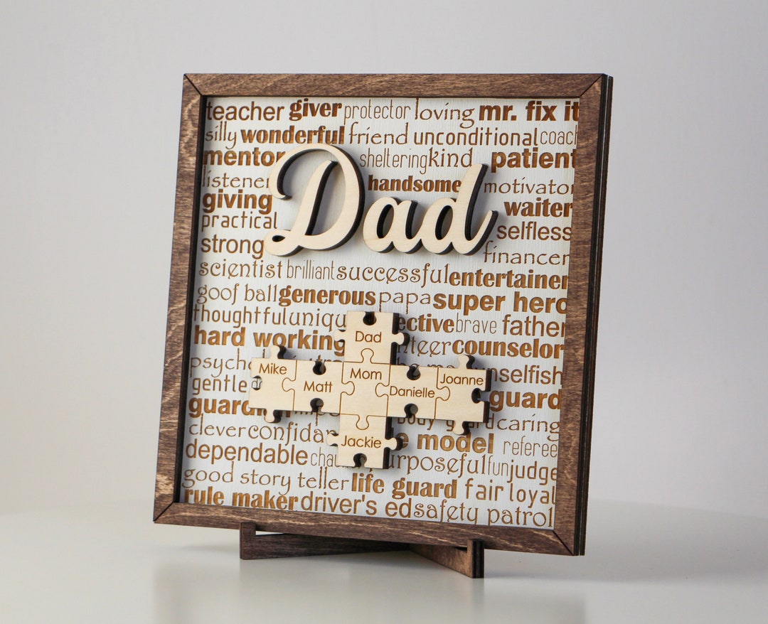Personalized Fathers Day Gift, Custom Dad Puzzle Sign, Unique Gift for ...