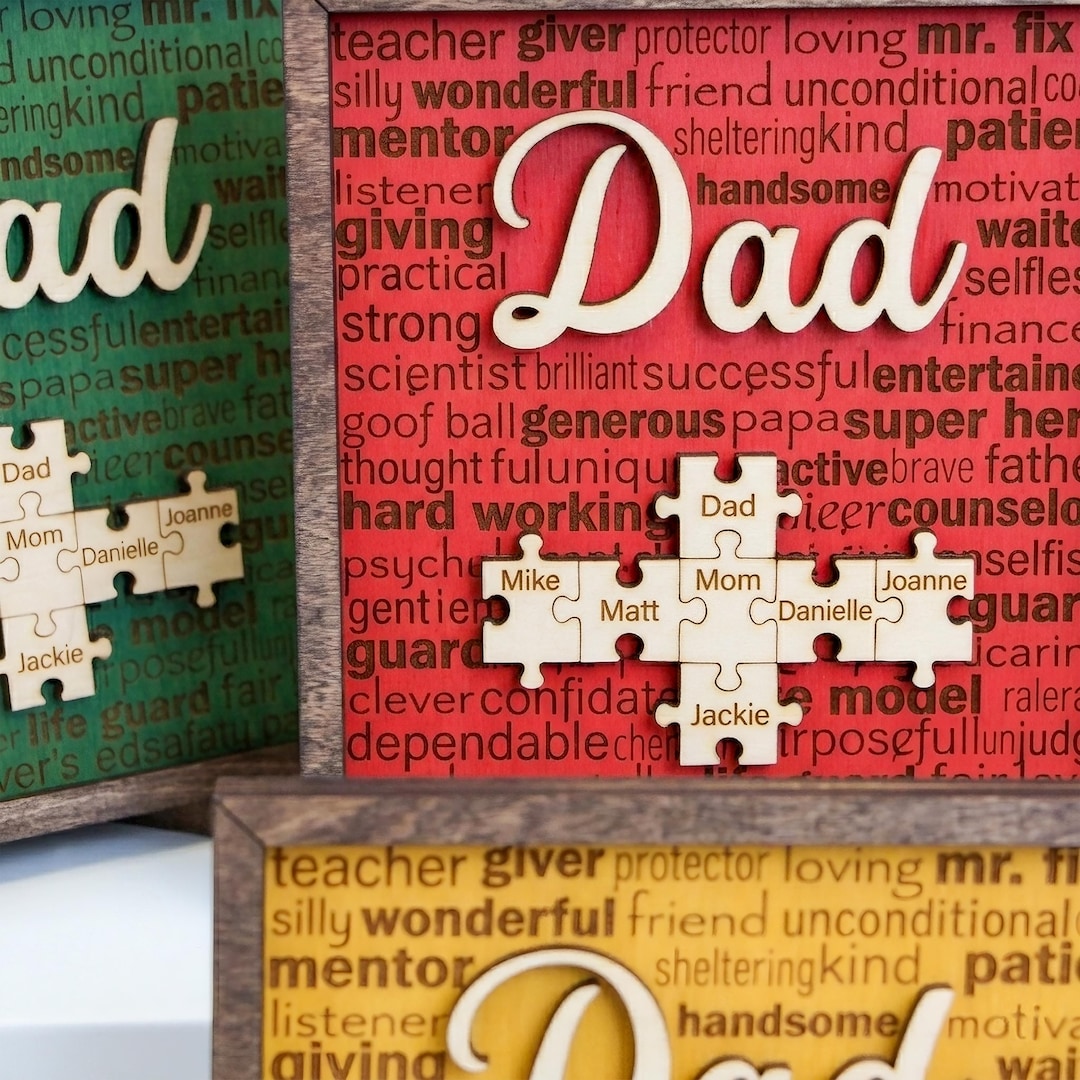 Personalized Gift for Dad, Fathers Day Gift, Dad Puzzle Sign, Fathers ...