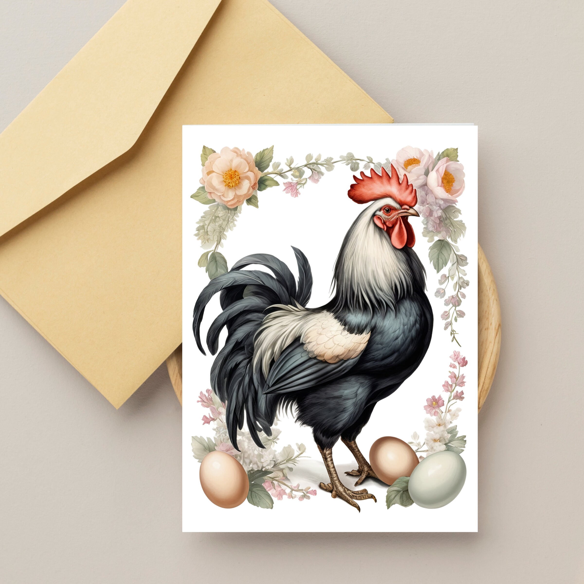 Vintage Easter Rooster Clipart, Spring PNG Files, Easter Decoration ...