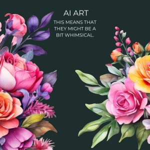 Neon Flowers Clipart, Floral Clip Art Graphics, Instant Download ...