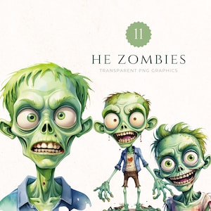 Goofy Zombie Clipart Instant Download PNG, Junk Journal Graphics ...