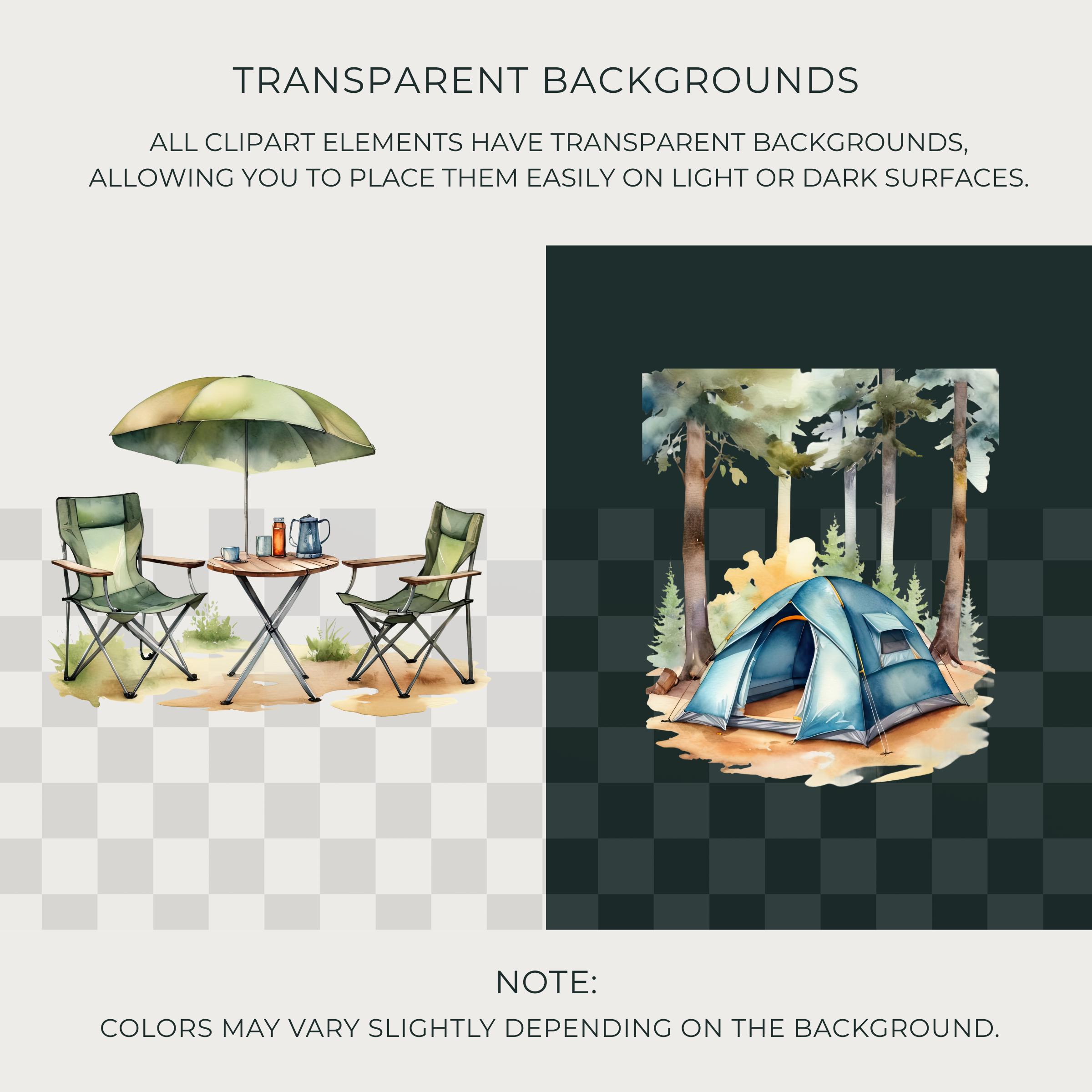 Watercolor Camping Clipart PNG, Outdoor Adventure Graphics for ...
