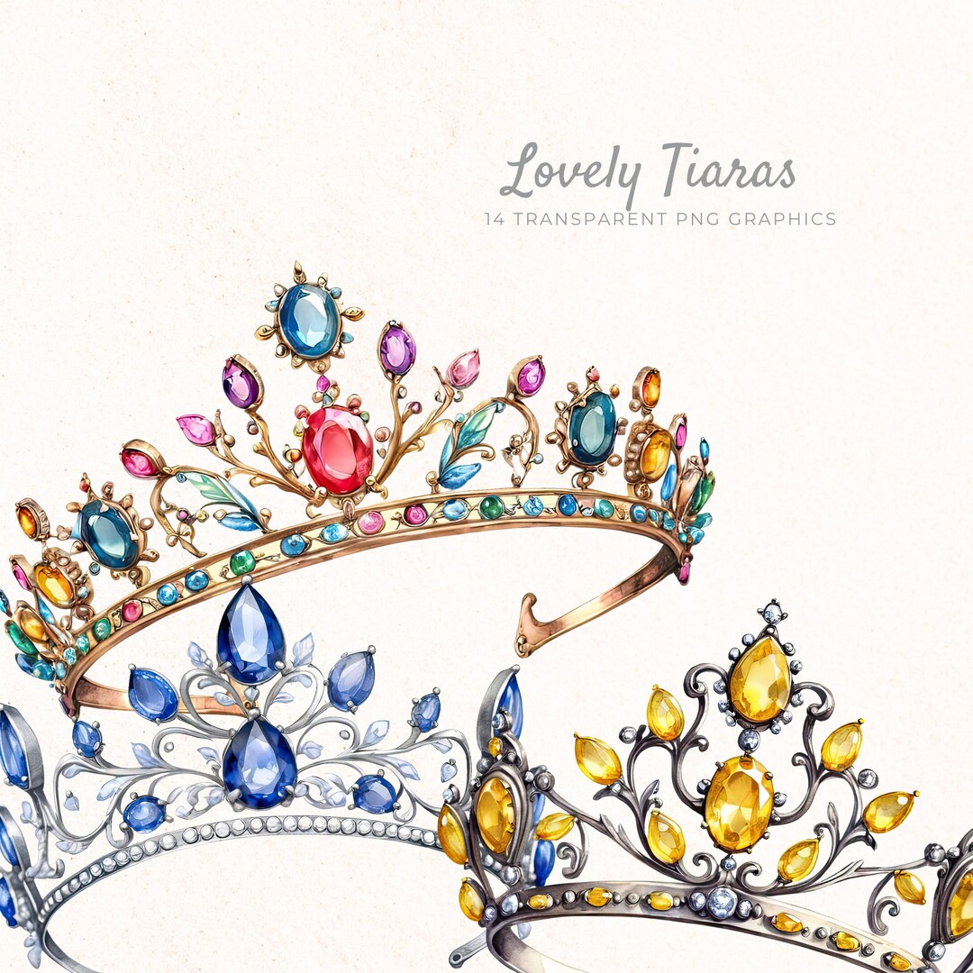 Jewelled Tiara Clipart PNG, Scrapbook Images, Princess Crown Graphics ...