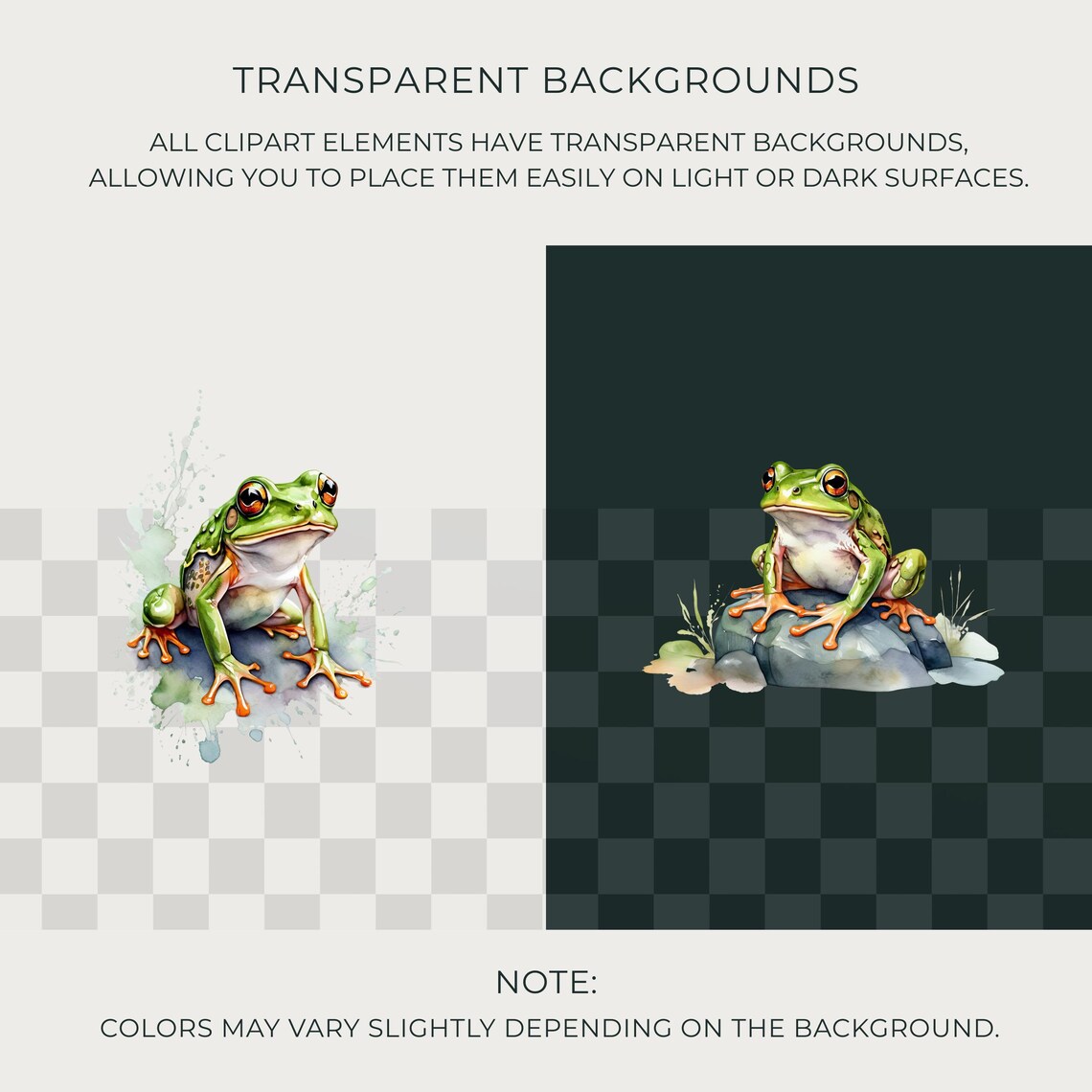 Green Frogs Clipart, Cute Frog PNG, Watercolor Animal Clipart ...