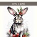 Black Rabbit PNG Files, Christmas Images, Rabbit Clipart, White ...