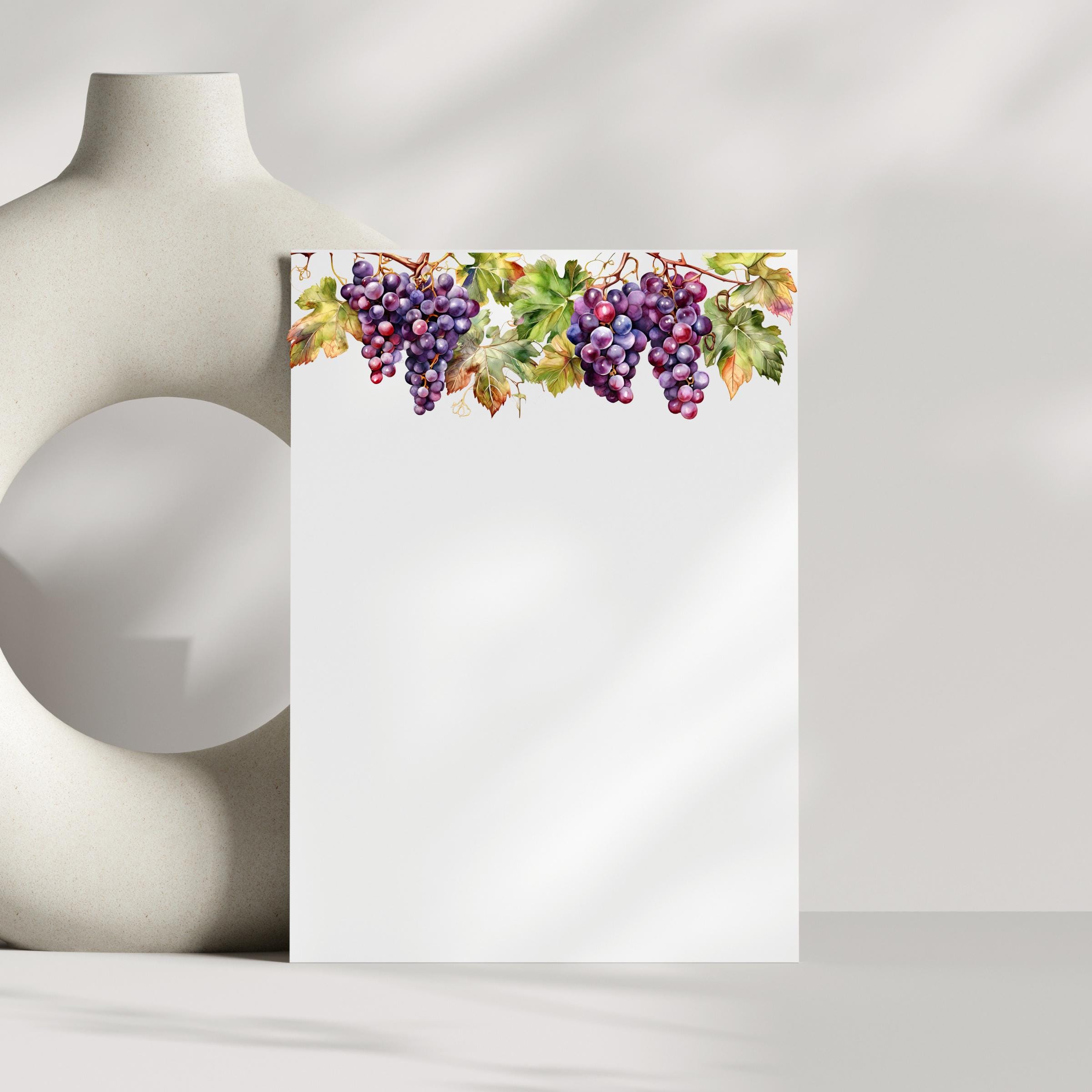 Wine Grapes Watercolor Clip Art, Fruit PNG, Grape Vine Clipart, Food ...