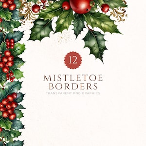 Mistletoe Border Clip Art, Craft Supplies, Paper Crafts, Scrapbook ...