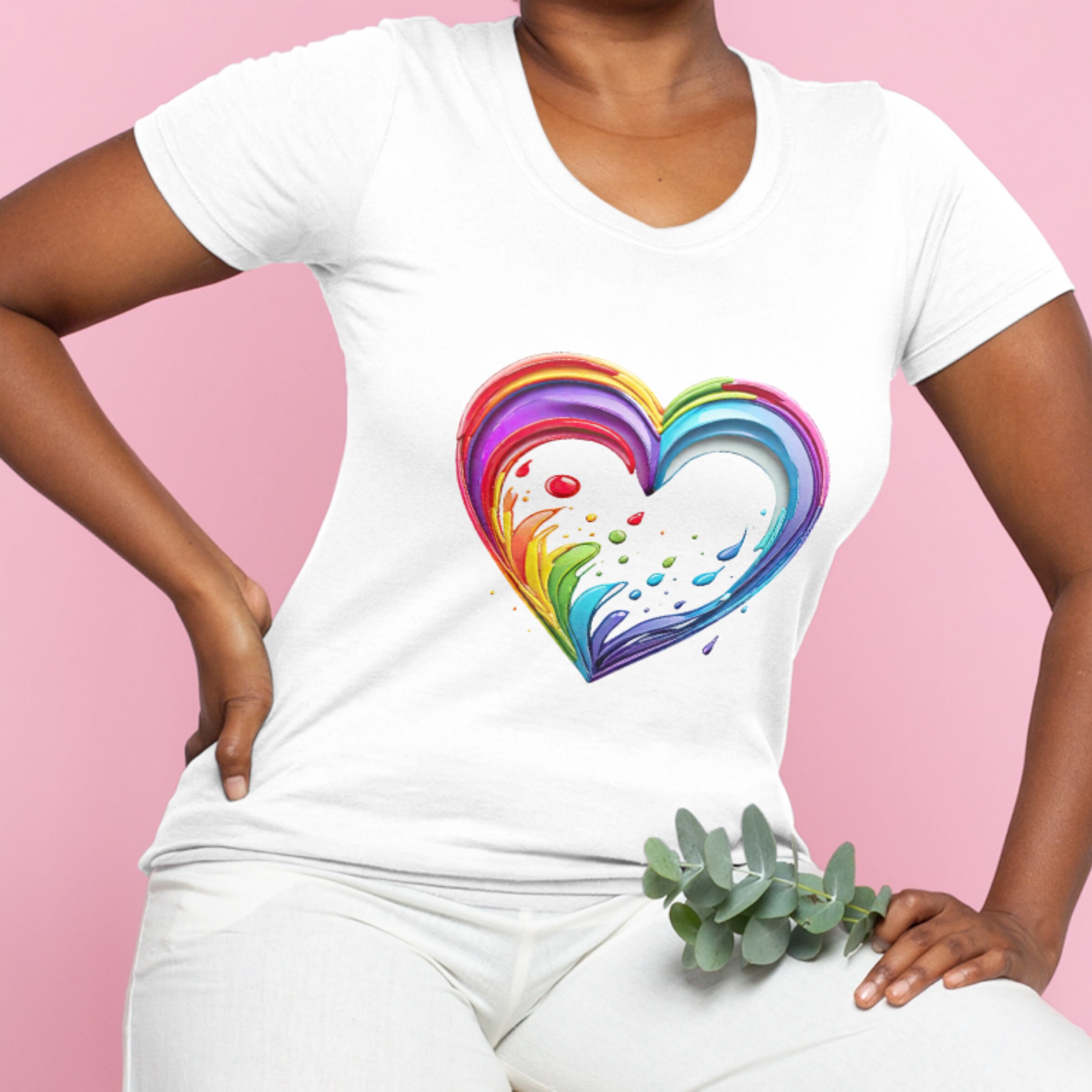Printable Rainbow Heart Clip Art, LGBT Pride Decor, Valentine's Day ...