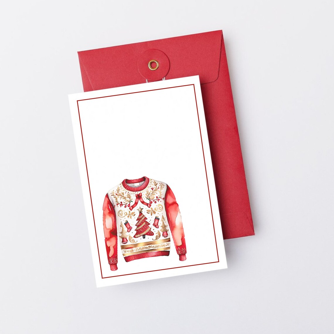 Red Christmas Jumper Clipart PNG, Festive Holiday Graphics for ...