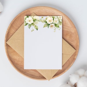 White Rose Border Clipart, Watercolor Floral Borders, Instant Download ...