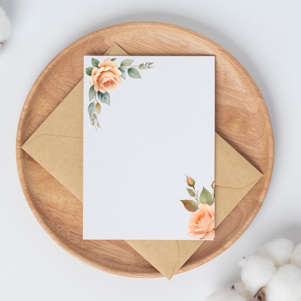 Peach Fuzz Roses Clipart, Flower Border Digital Download, Scrapbooking ...