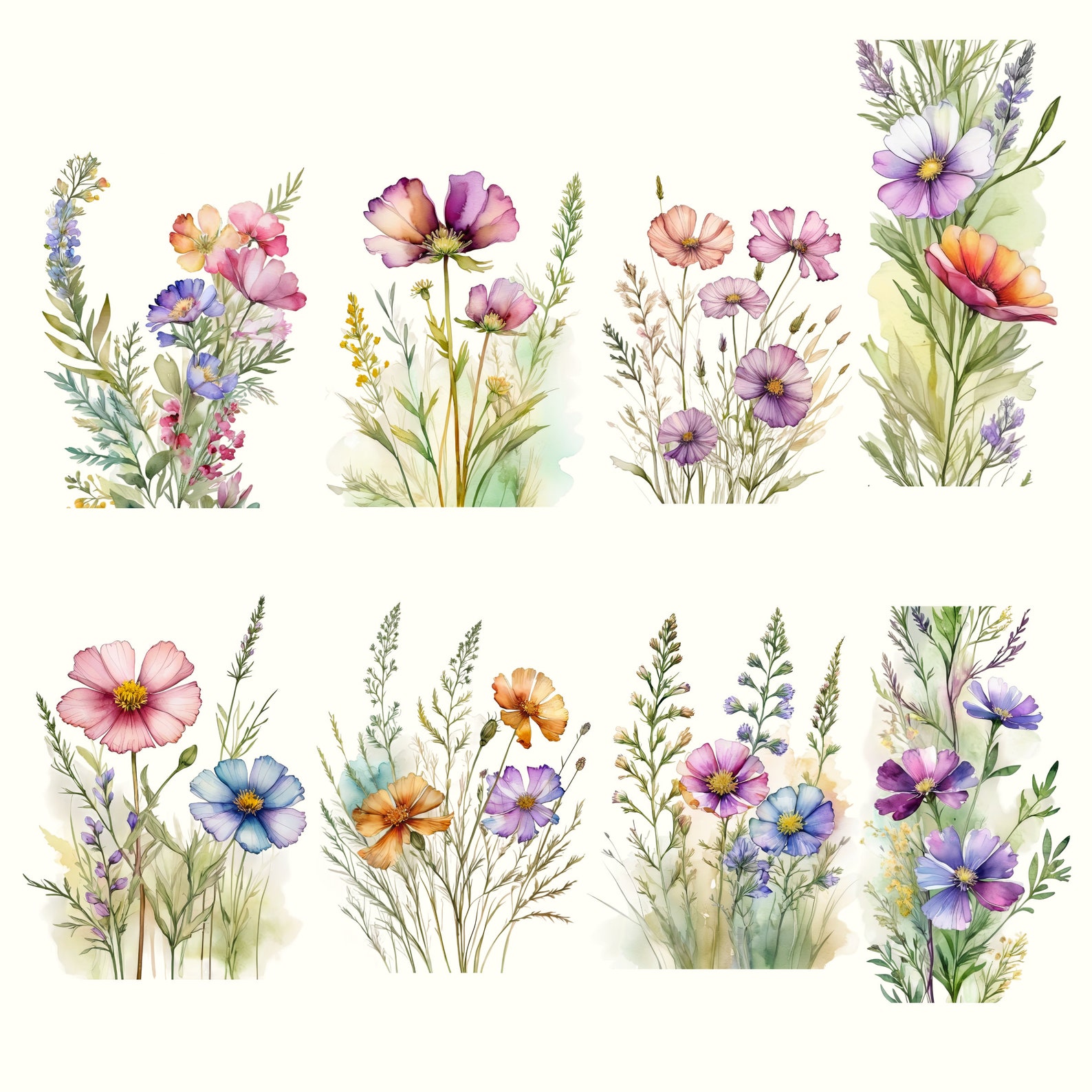 Wildflower Meadow Clipart PNG, Color Splash Flowers, Floral Images for ...